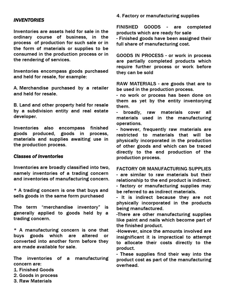 INVENTORY NOTES by VALIX PART 1 | PDF | Business | Economies