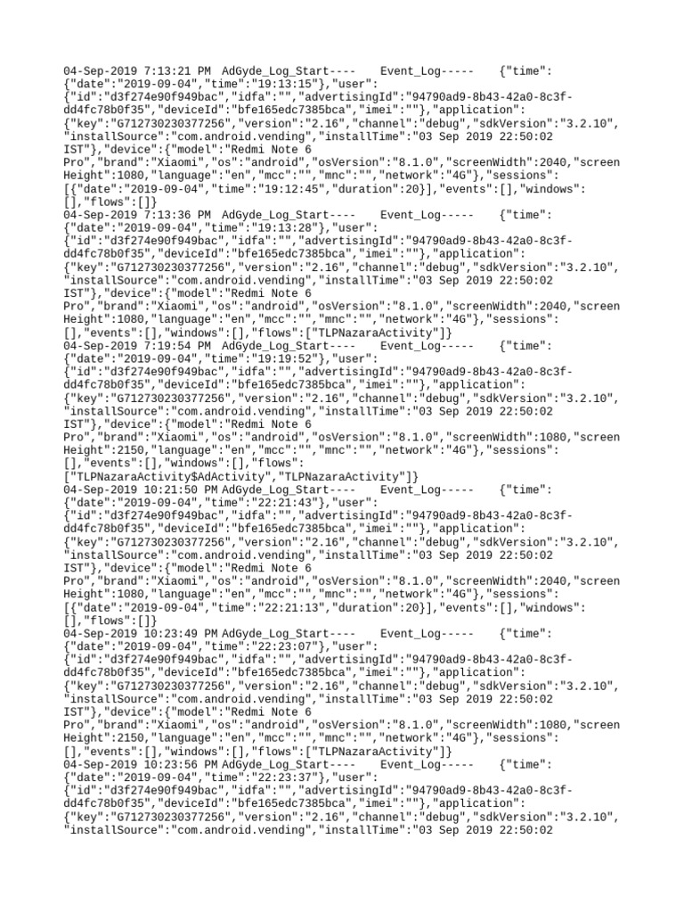 logs | PDF | Android (Operating System) | Operating System Families