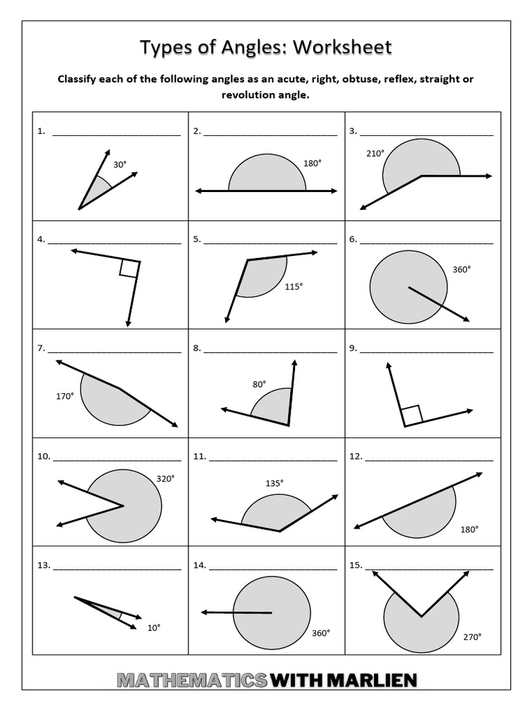 (PDF) Worksheet - Types of Angles | PDF