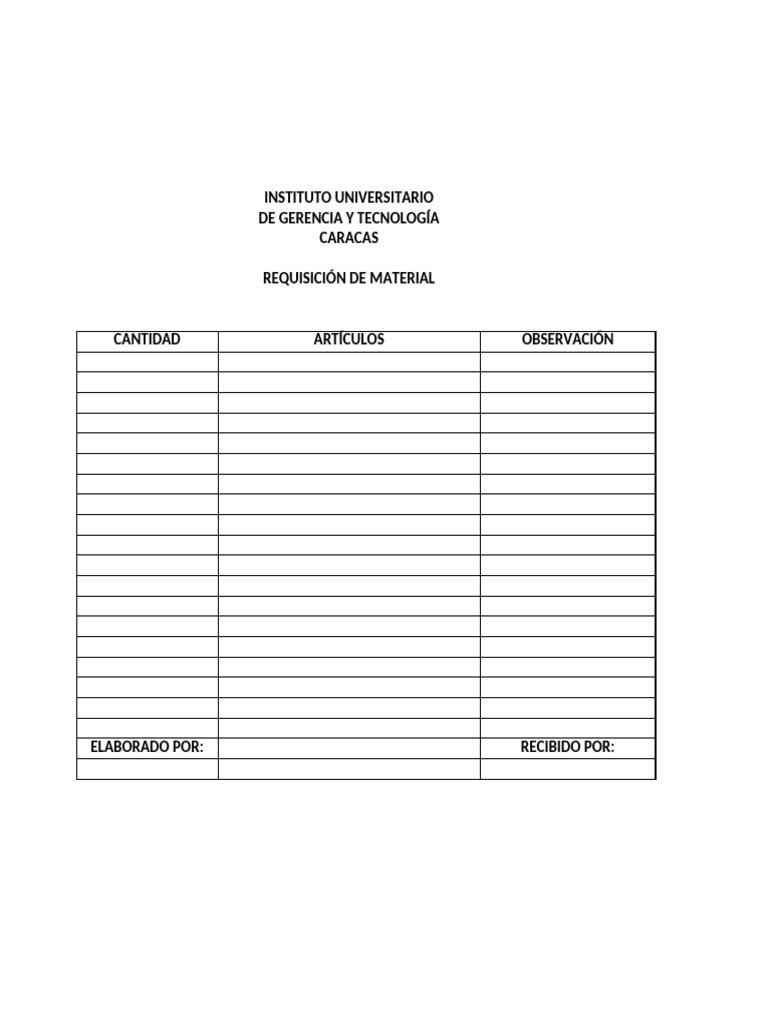 Requisicion de Material | PDF