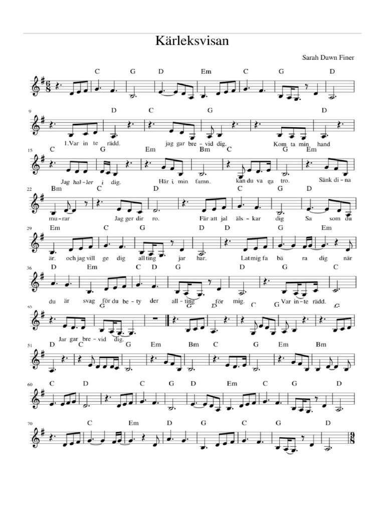 Kärleksvisan Noter | PDF
