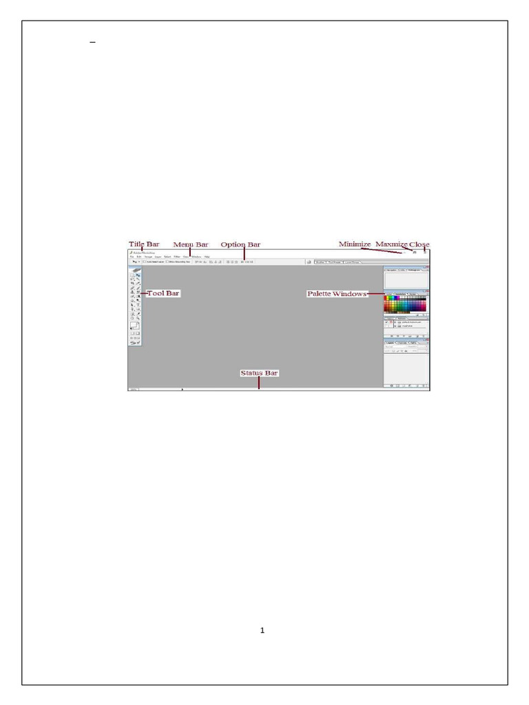 Adobe Photoshop Window Elements Explained | PDF | Window (Computing ...
