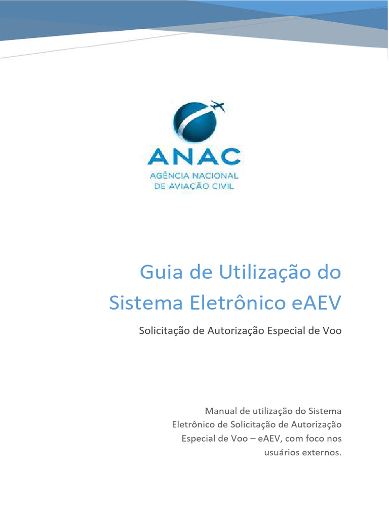 Guia Do Sistema eAEV - Usuário Externo | PDF | Voo | Aeronave