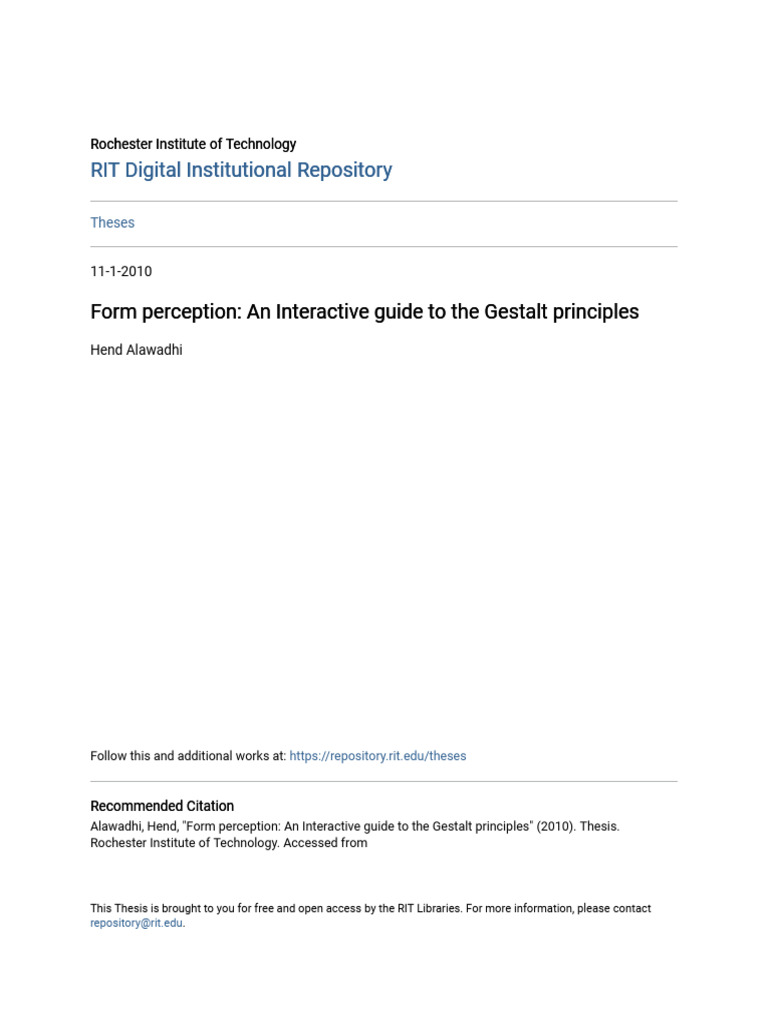 Form Perception - An Interactive Guide To The Gestalt Principles | PDF ...