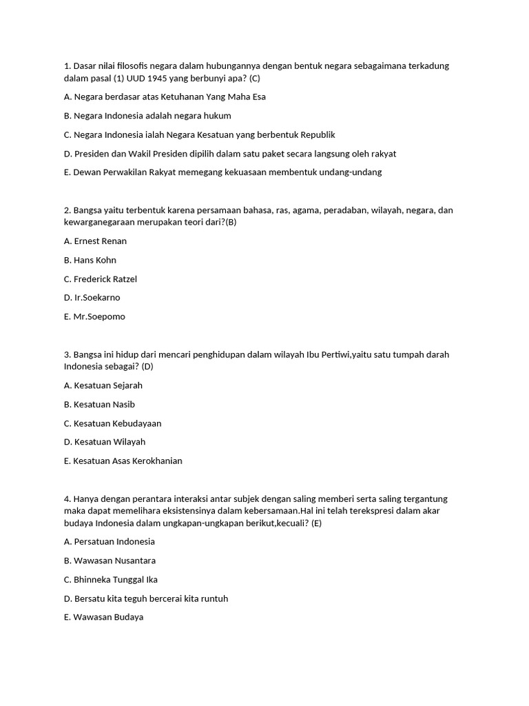 Soal Pancasila Dayu-141 | PDF