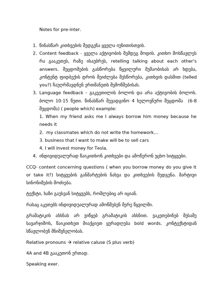 Notes For Pre | PDF