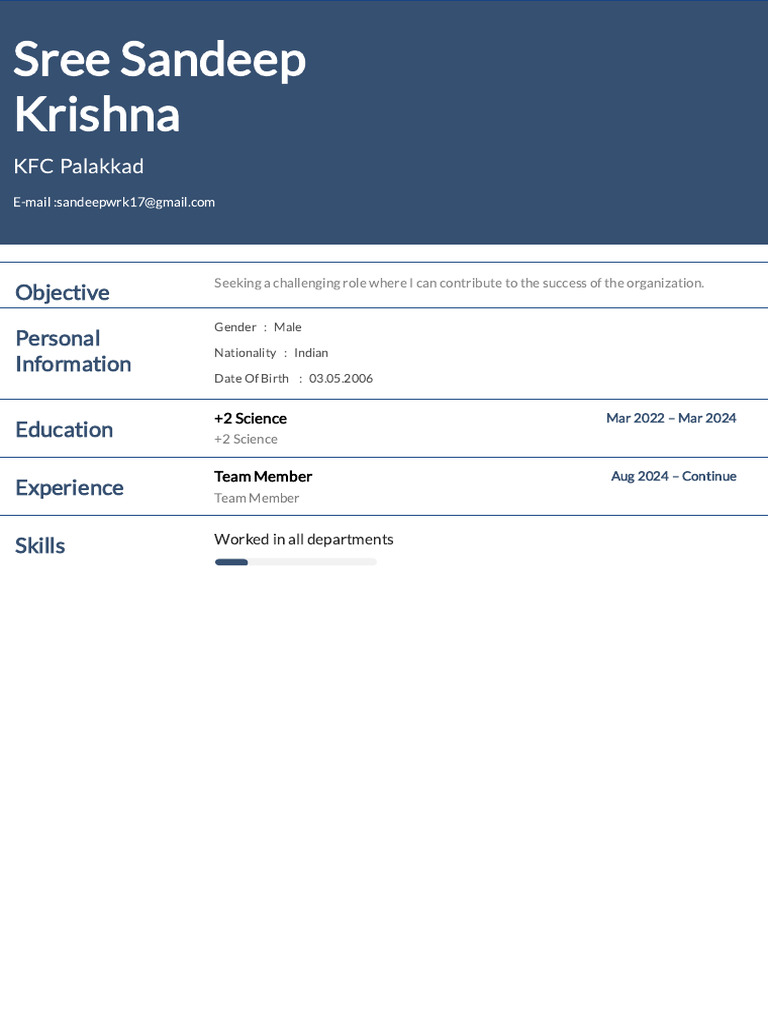 Sree Sandeep Resume 861 | PDF