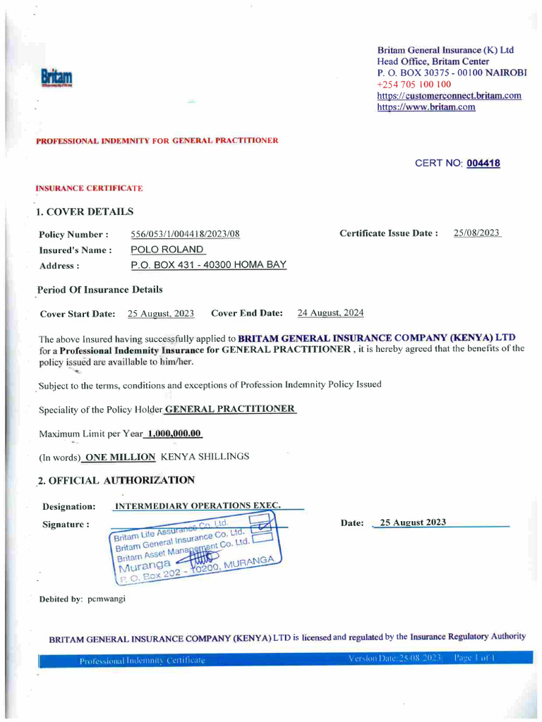5 Indemnity Cover | PDF