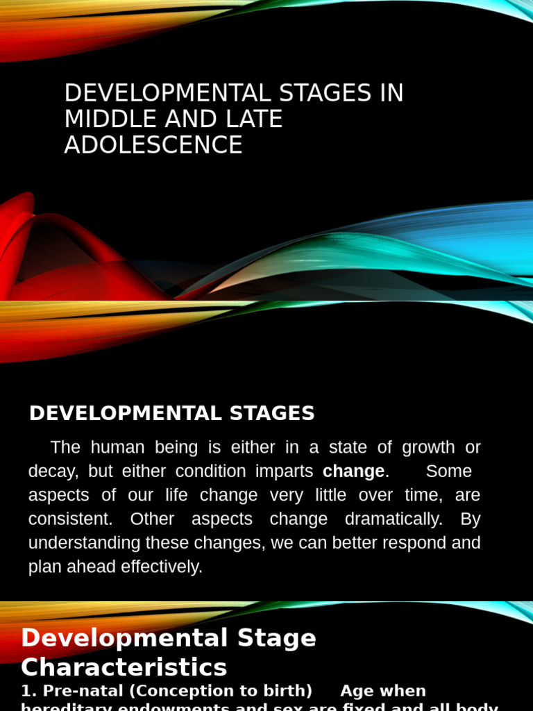 W3A. Developmental Stages in Middle and Late Adolescence | PDF | Id ...