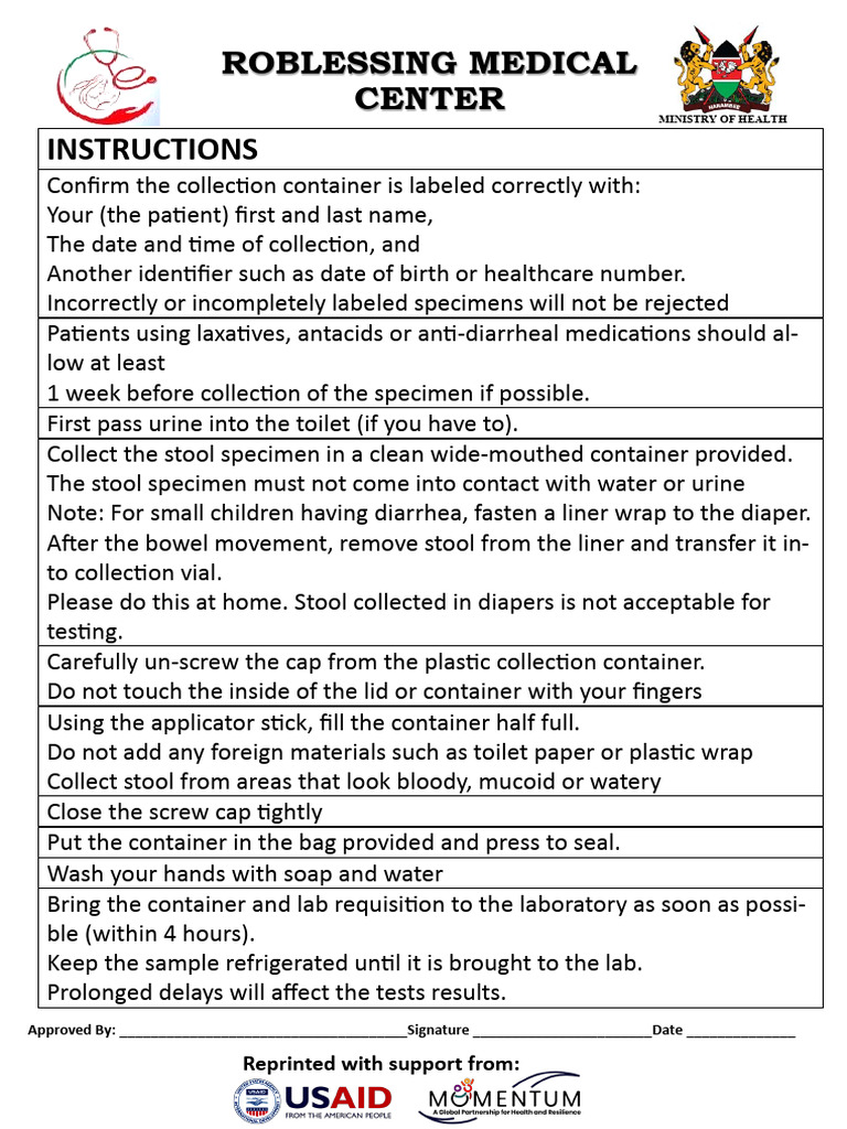 Stool Specimen Collection Instructions | PDF