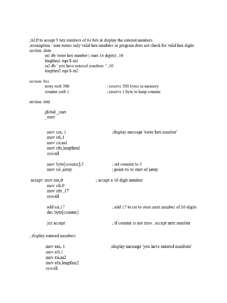 MPL Asm Programs | PDF