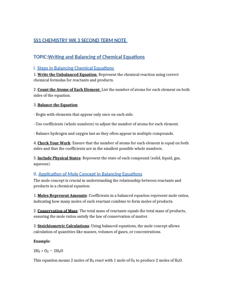 Ss1 Chemistry WK 3 Second Term Note | PDF