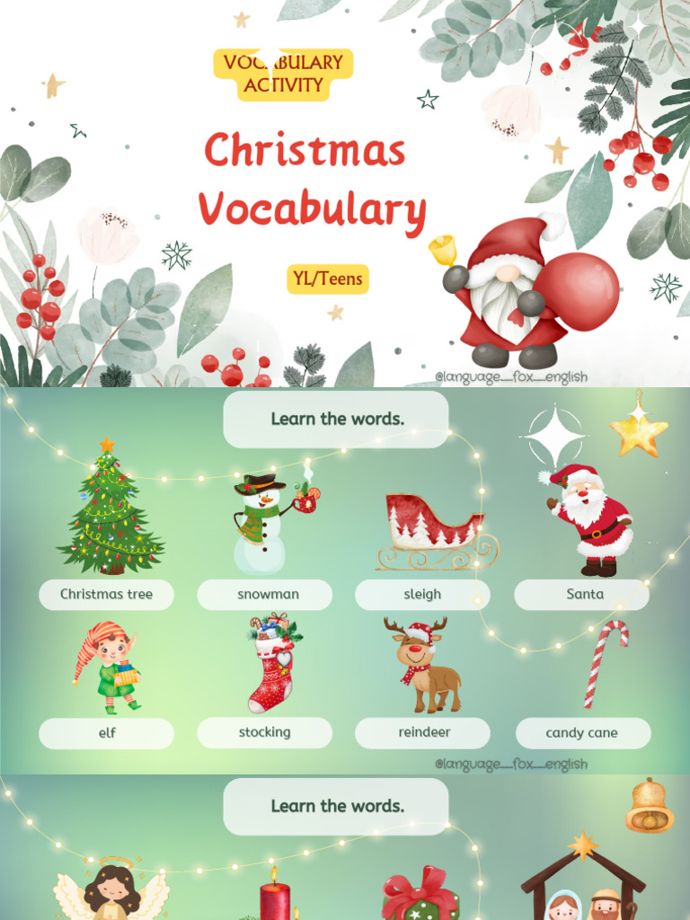 Christmas Vocabulary for Teens | PDF