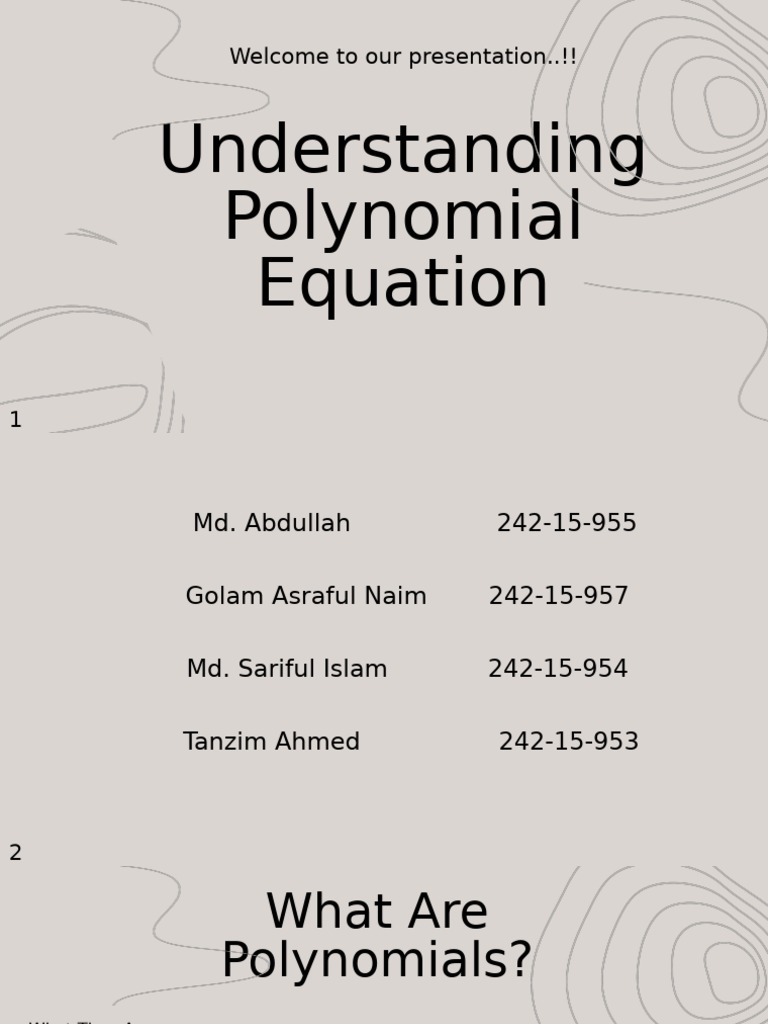 Math Presentation | PDF | Polynomial | Factorization
