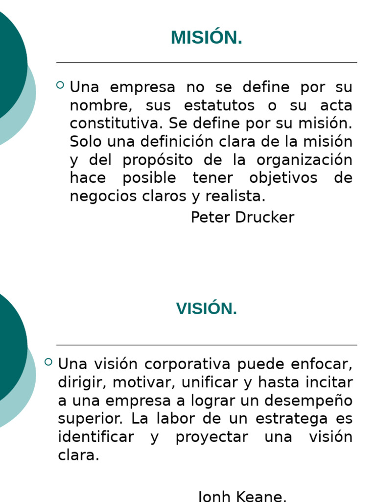 Importancia de la Misión y Visión Empresarial | PDF | Business