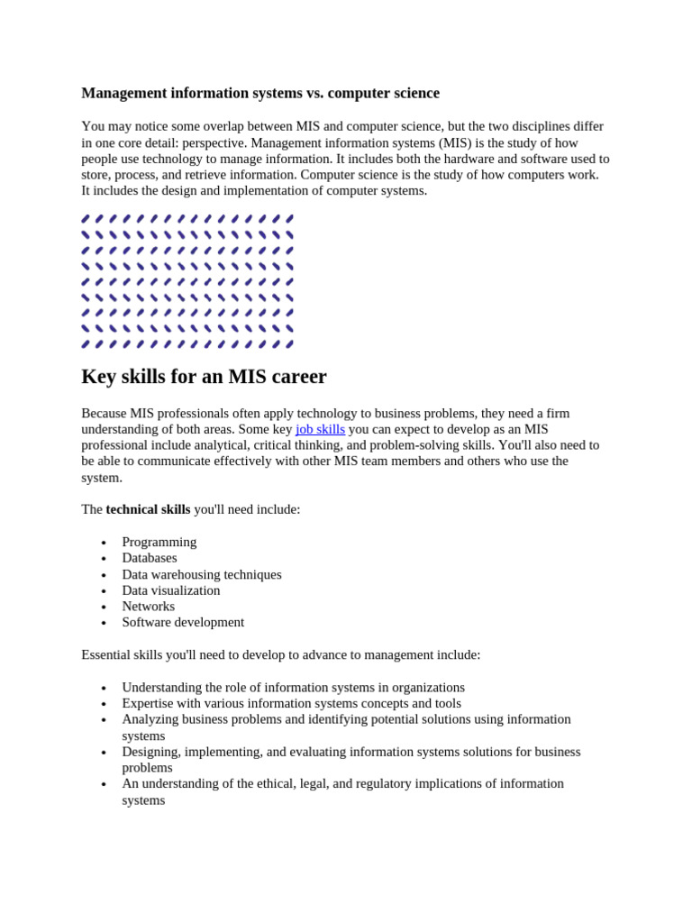 Management Information Systems Vs Computer Science | PDF | Security ...