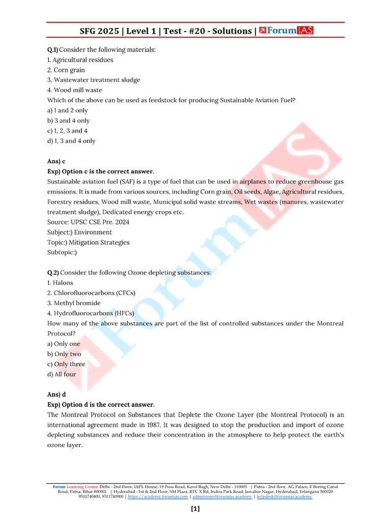 SFG 2025 Level 1 Test 20 Solutions 221119 Eng | PDF