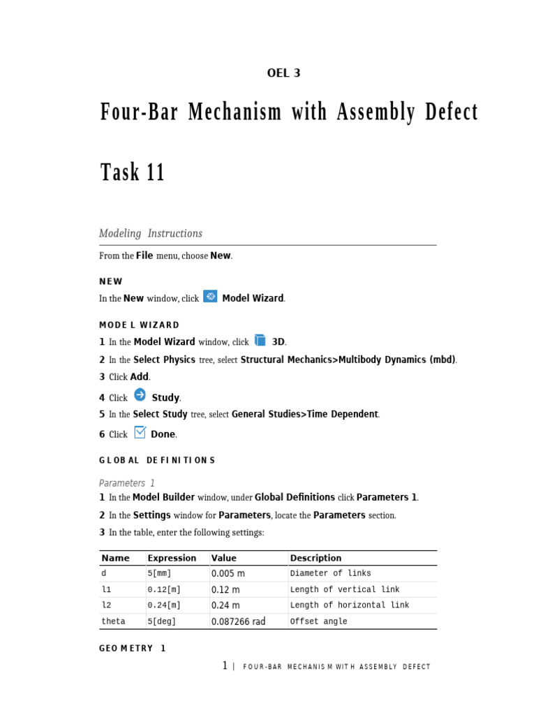 Four-Bar Mechanism Assembly Guide | PDF | Rotation Around A Fixed Axis ...