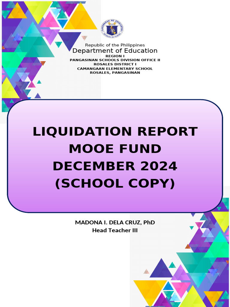 Camangaan Elementary MOOE Fund Report | PDF