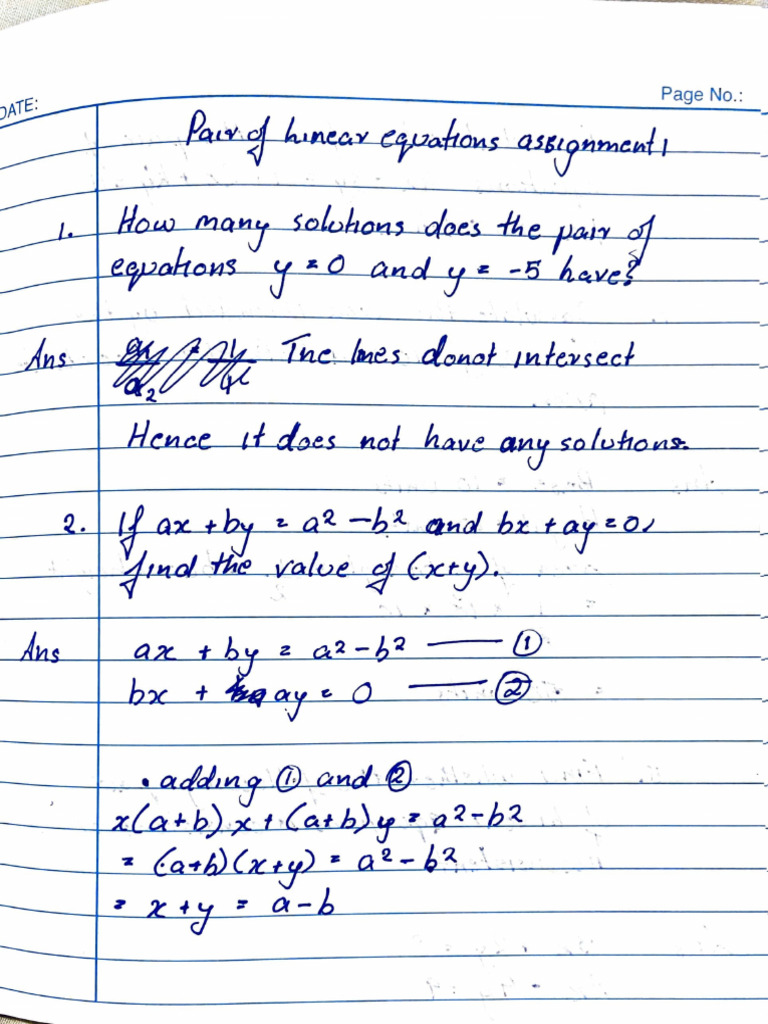 Math Pair of Linear Equations | PDF