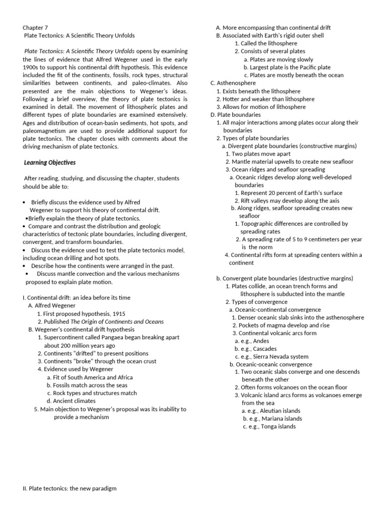 Chapter 7 Plate Tectonic | PDF | Plate Tectonics | Tectonics