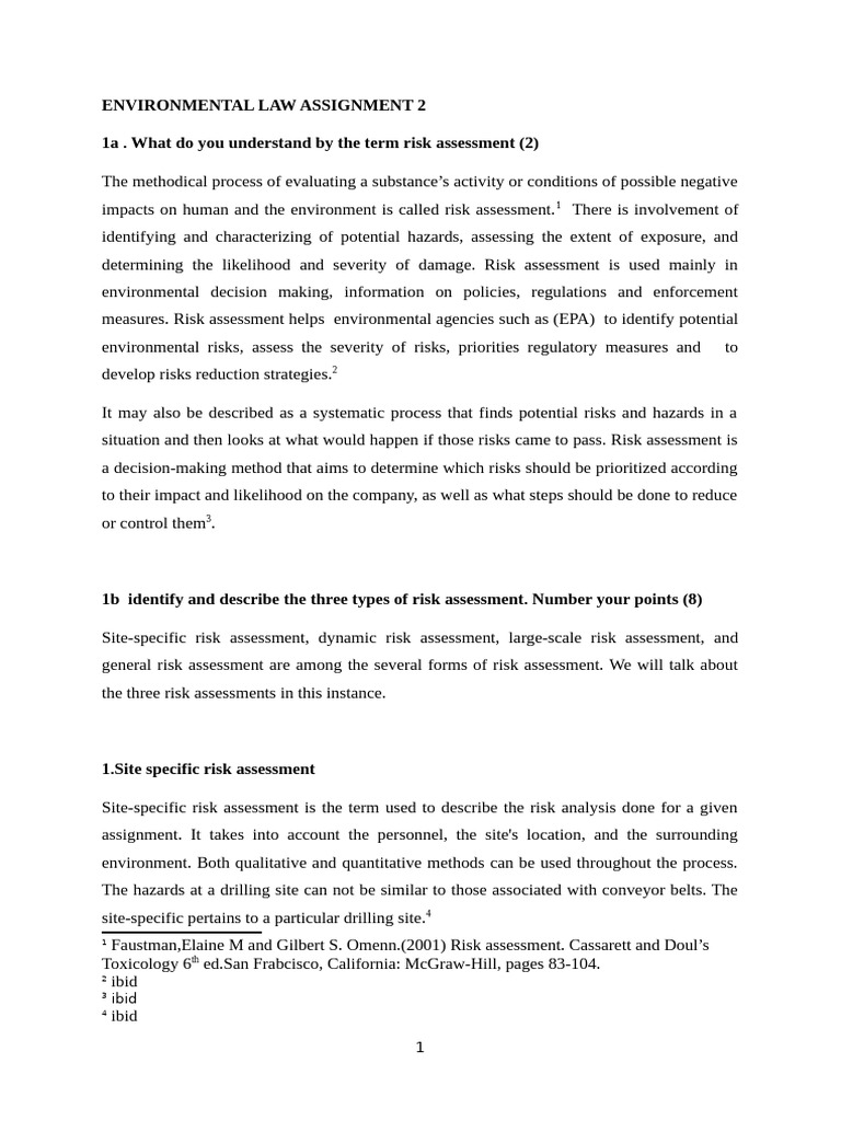 ENVIRONMENTAL LAW ASSIGNMENT 2 Resubmission - Docx December Exams | PDF ...