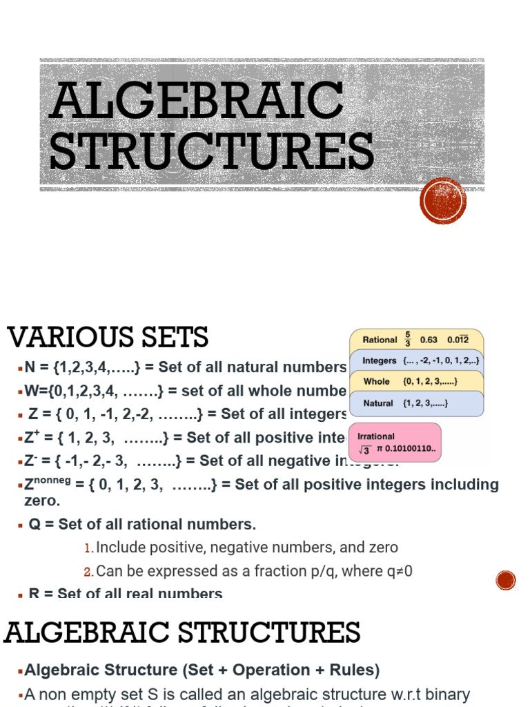3.1 Algebraic Structure | PDF | Group (Mathematics) | Mathematical Objects