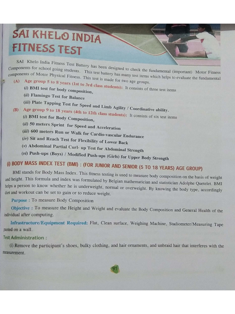 Sai Khelo Inda Fitness Test | PDF