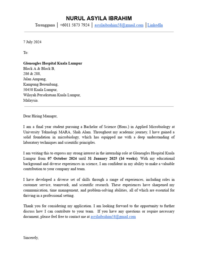 Cover Letter Example | PDF