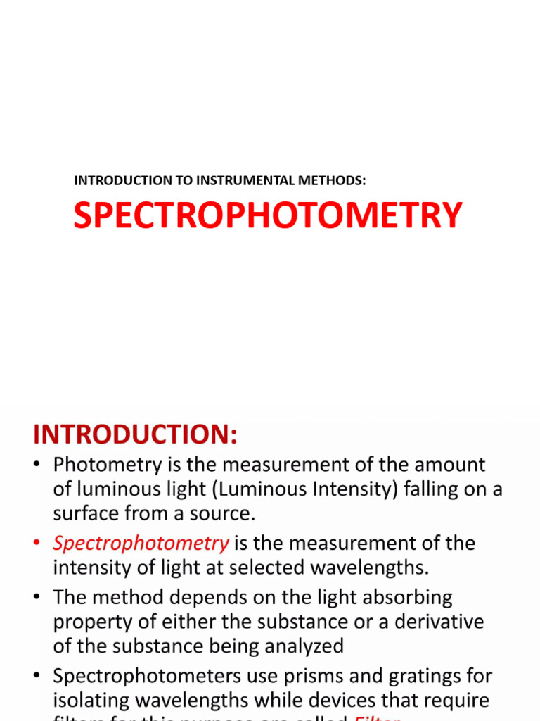 Spectrophotometry Students | PDF
