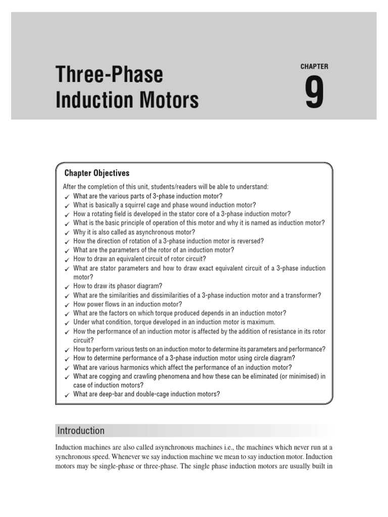 Three Phase Induction Machines Text | PDF | Electric Motor | Electromagnetic Induction