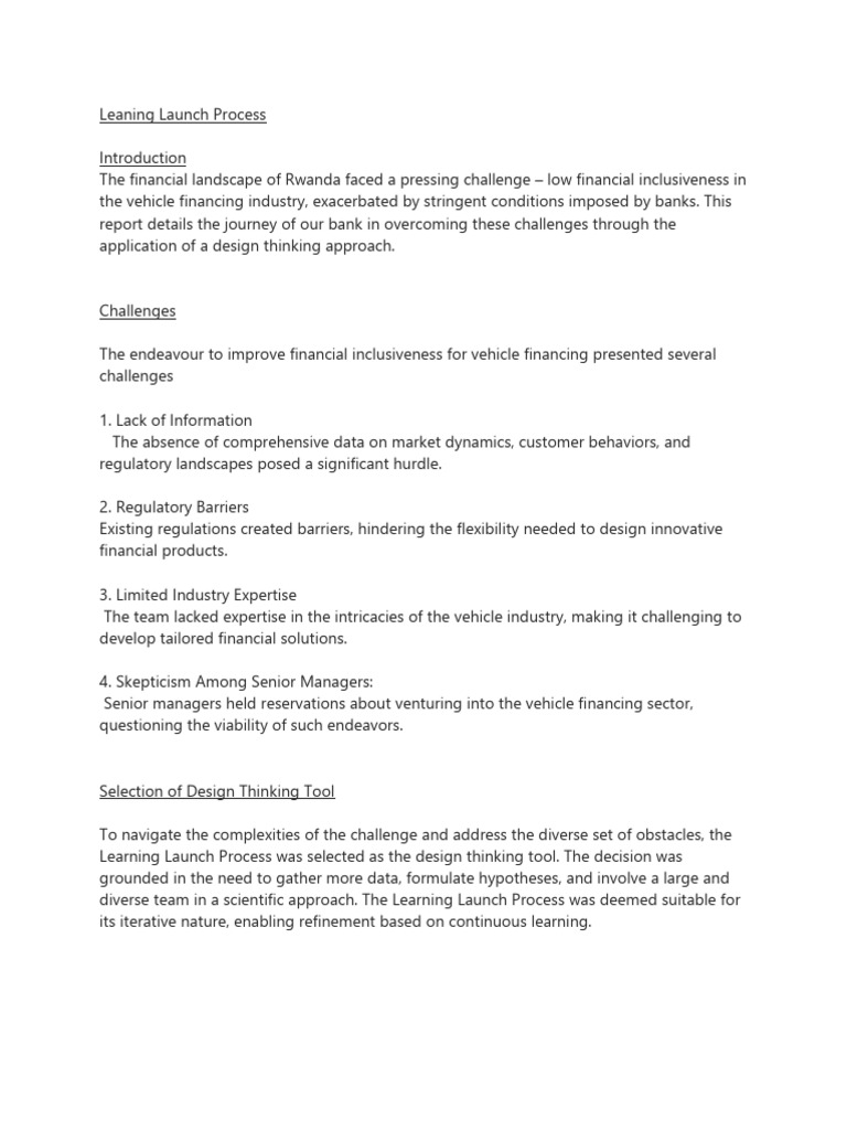 Learning Launch Design Thinking | PDF | Learning | Design Thinking