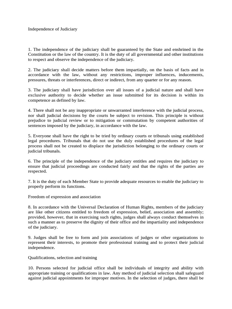 Ensuring Judicial Independence and Rights | PDF | Supreme Court Of ...