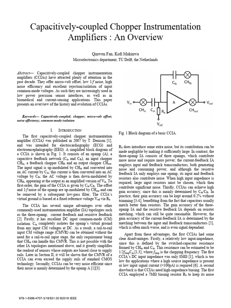 Capacitively-coupled_Chopper_Instrumentation_Amplifiers_An_Overview | PDF | Operational ...