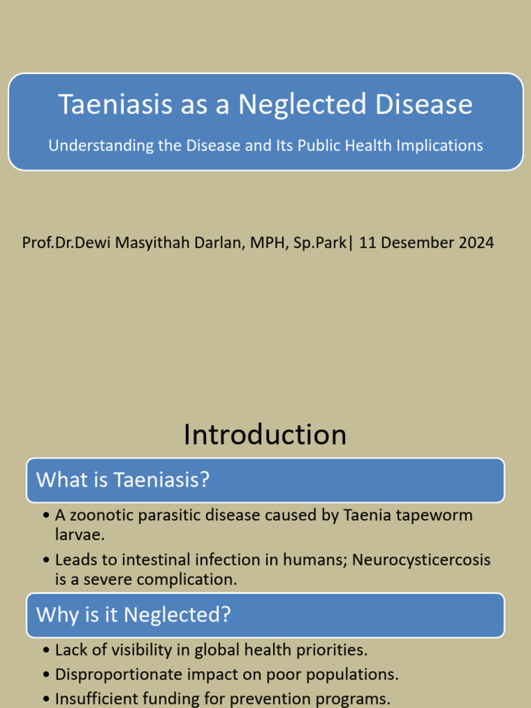 Taeniasis: A Neglected Tropical Disease | PDF | Parasitology | Animal ...