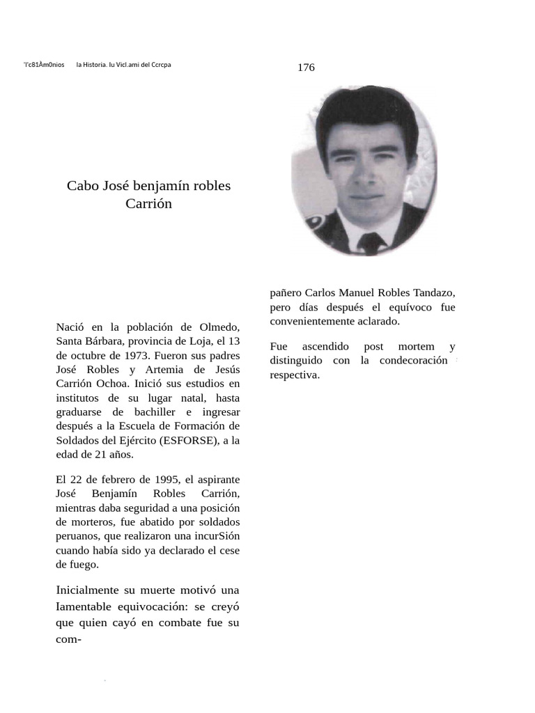 Biografía de José Benjamín Robles Carrión | PDF