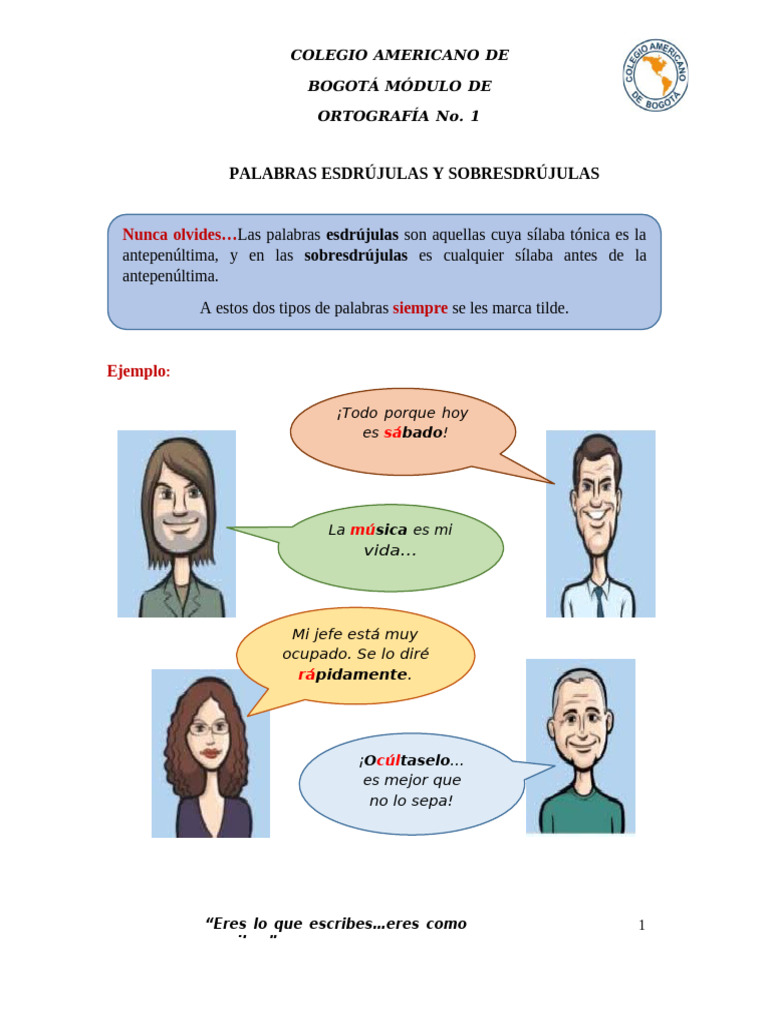 TALLER ORTOGRAFÍA 8 (Acento y Tildación) - 15-19 | PDF | Lingüística