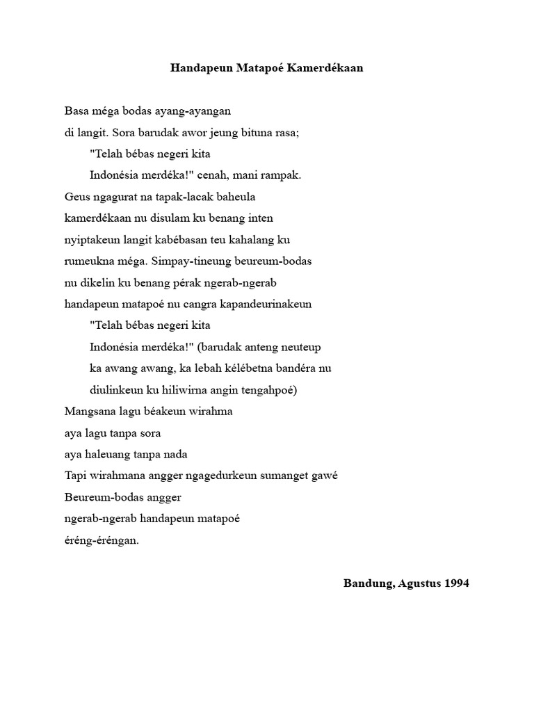 MACA SAJAK - Handapeun Matapoé Kamerdékaan | PDF