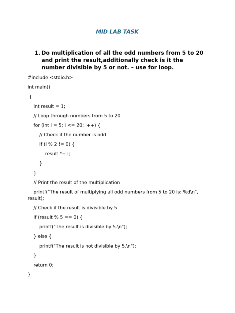 C Programming Loops and Conditions Examples | PDF | Computer Programming | Computing
