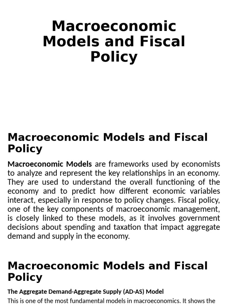Macroeconomic Models And Fiscal Policy Pdf Fiscal Policy Macroeconomics