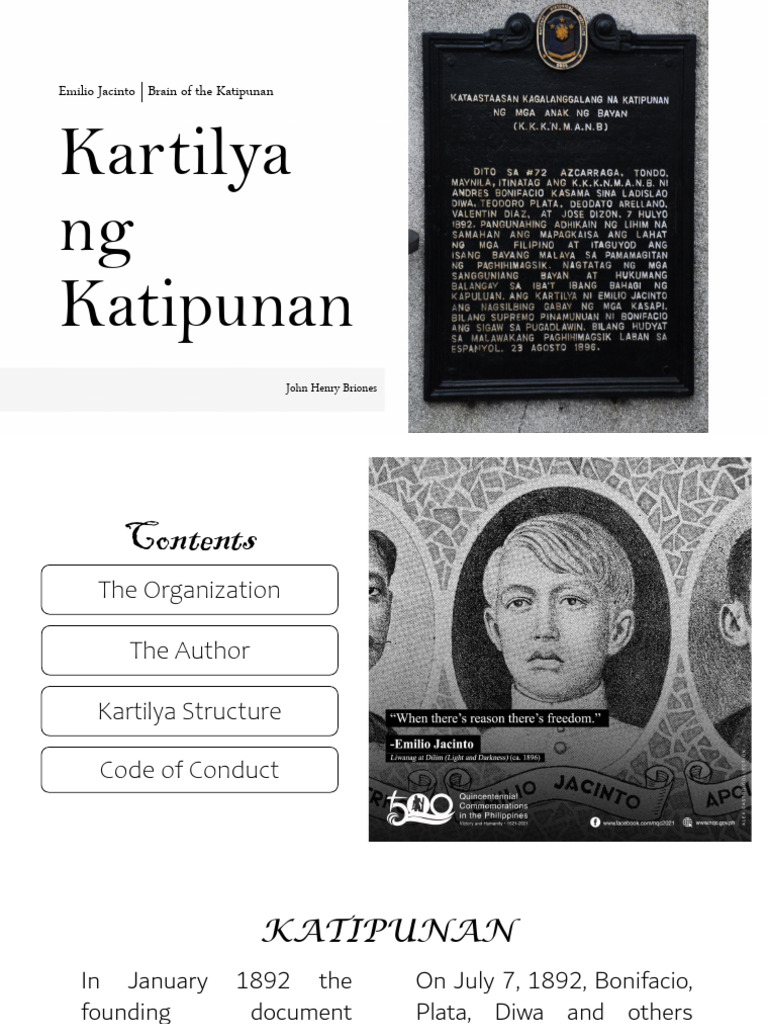 Lesson 3 Kartilya Ng Katipunan | PDF