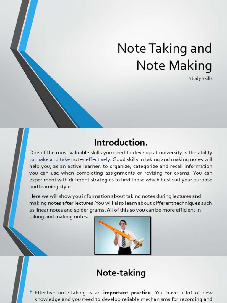 Study Skills_note taking and notemaking | PDF | Study Skills | Cognition