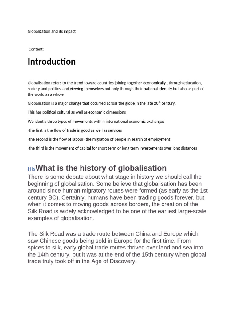 Globalization and Its Impact | PDF | Globalization | Economic Growth