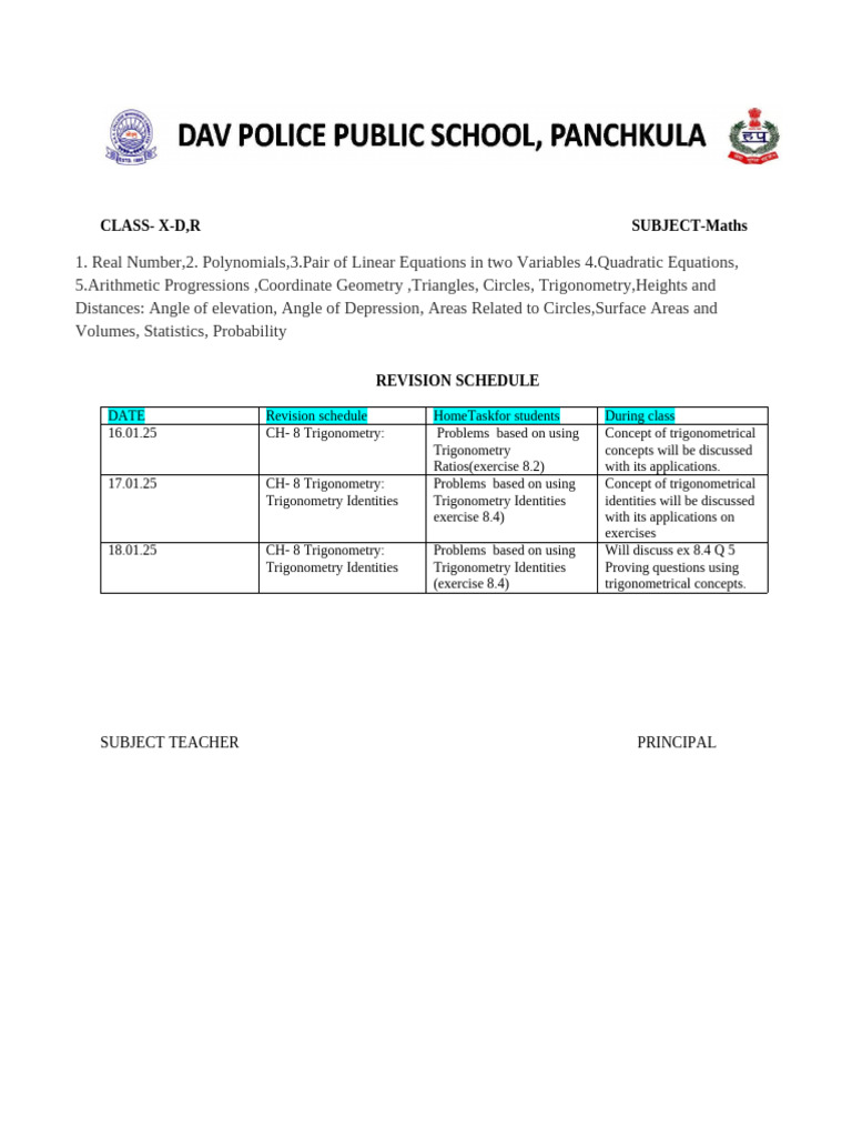Class-X-D, R SUBJECT-Maths | PDF