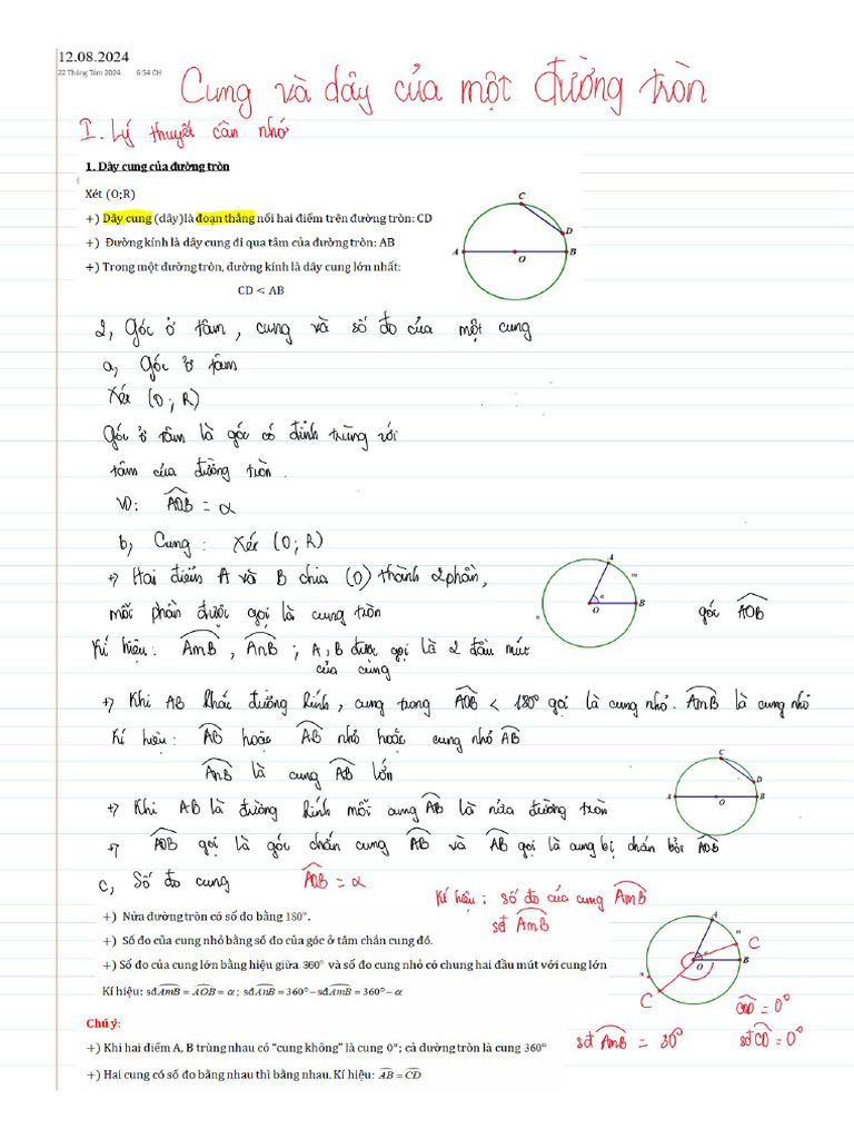 BT9-2A.cung Và Dây C A M T Đư NG Tròn | PDF