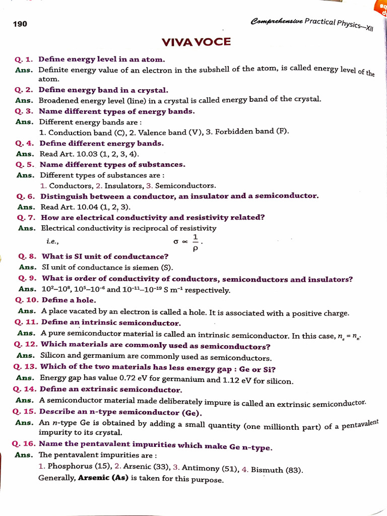 Physics Viva (PN Junction) | PDF | P–N Junction | Semiconductors