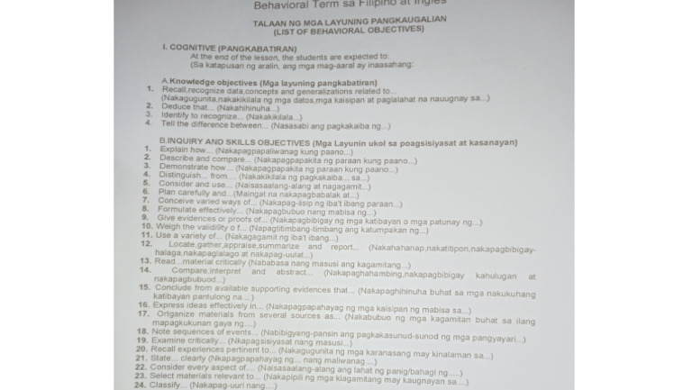 Learning Objectives | PDF