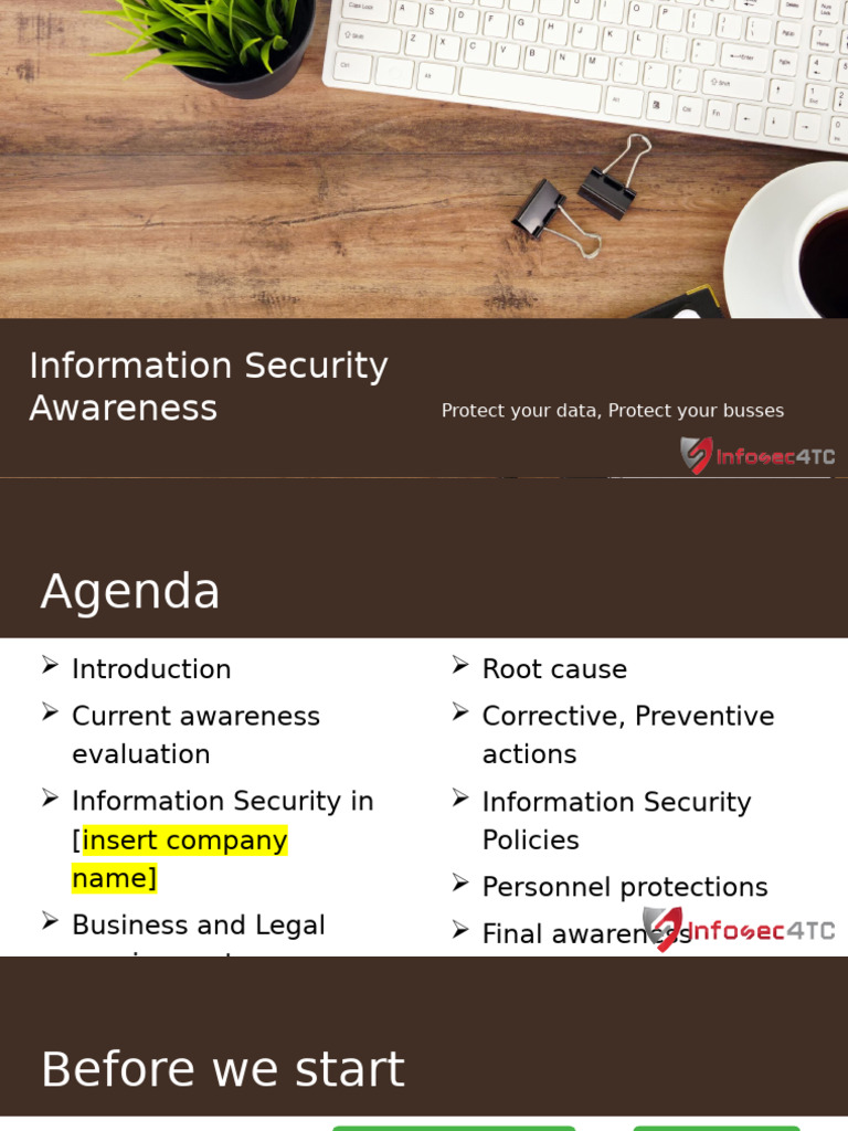 Information Security Awareness | PDF | Security | Computer Security
