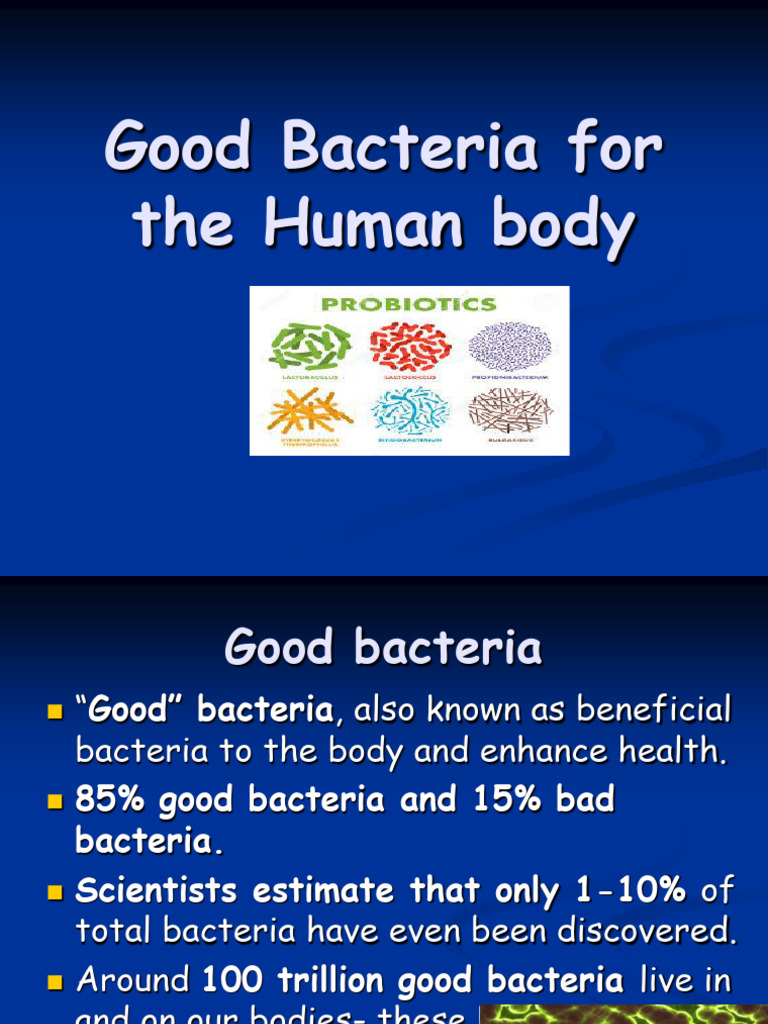Good Bacteria For The Human Body | PDF | Probiotic | Diarrhea