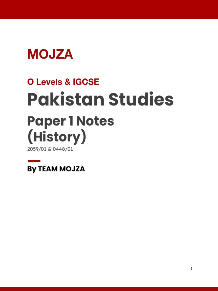 Pakistan Studies O Levels Notes | PDF | Mughal Empire | Indian ...